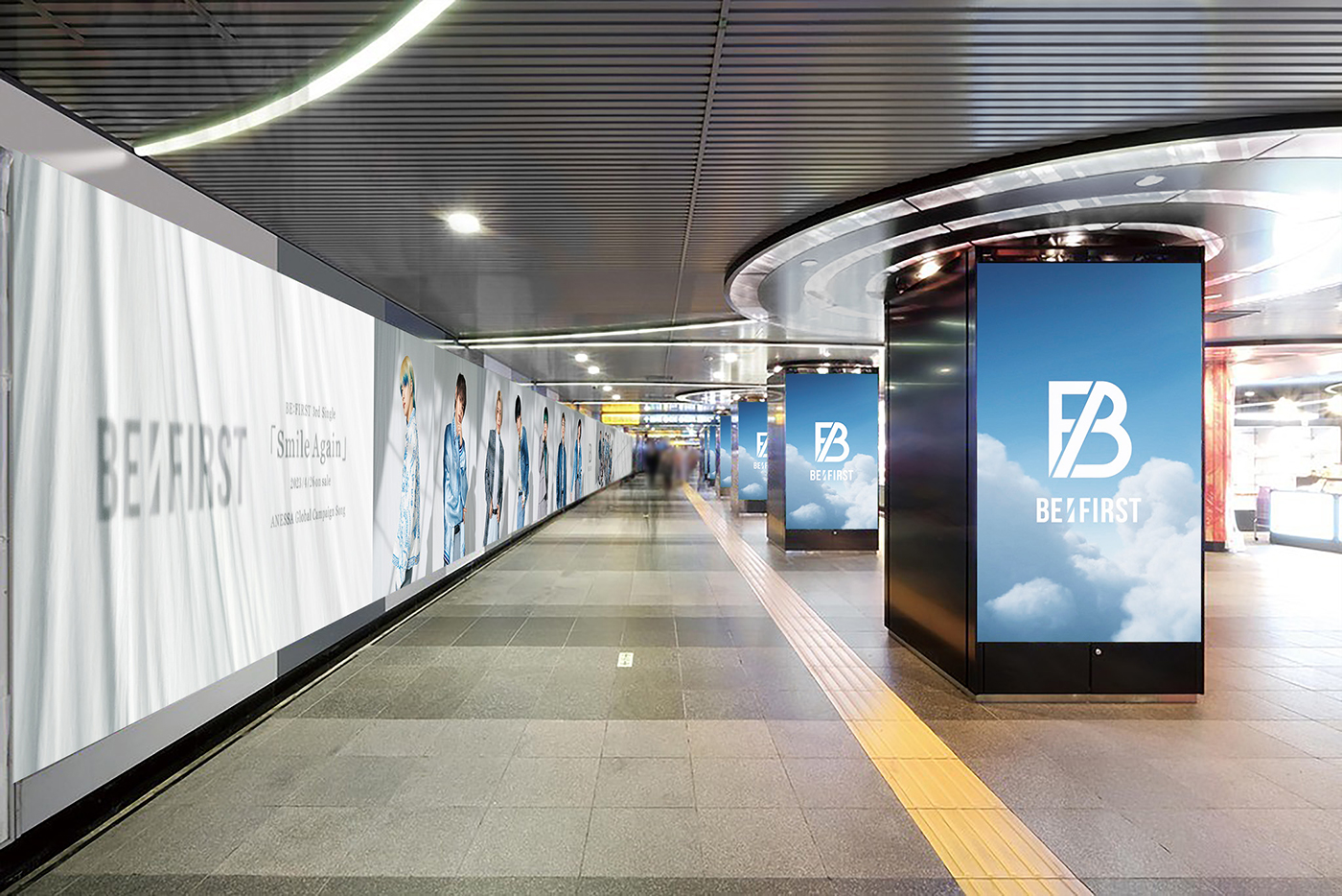 BE:FIRST、3rdシングル「Smile Again」の特大ビジュアルが渋谷駅構内に登場 – THE FIRST TIMES